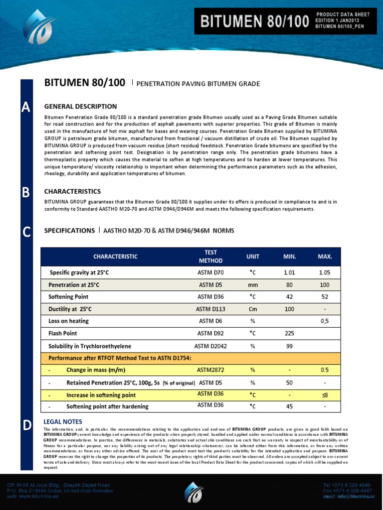Bitumen 80-100 Pen Ec | Download Free PDF | Asphalt | Materials