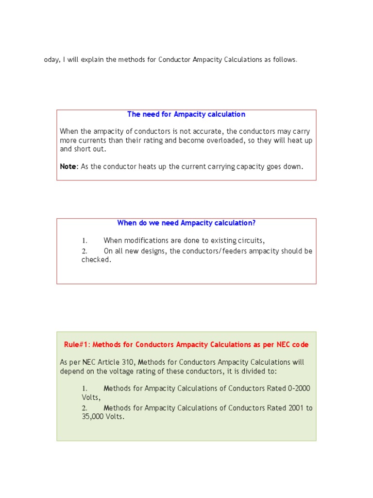 NEC Conductor Ampacity Calculation Guide | PDF | Electrical Conductor ...