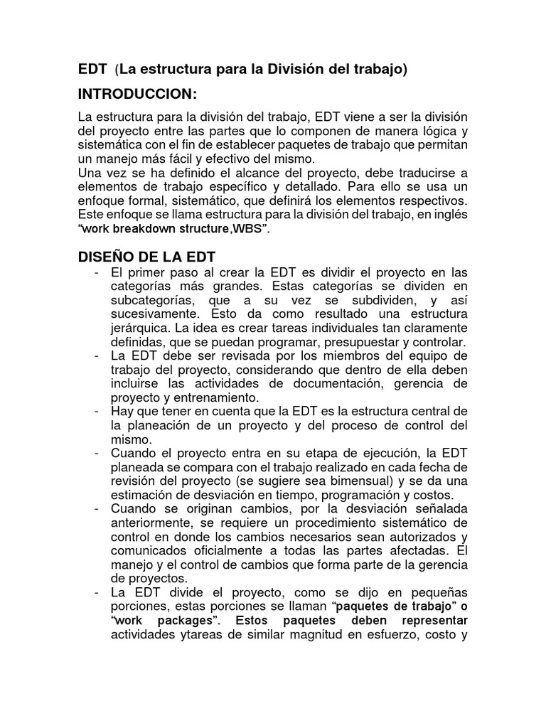 EDT y EDO | PDF | Presupuesto | Informática