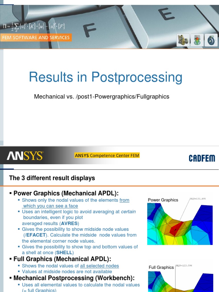 CADFEM Results in Different Post MAPDL and ANSYS Workbench | PDF | Deformation (Mechanics ...
