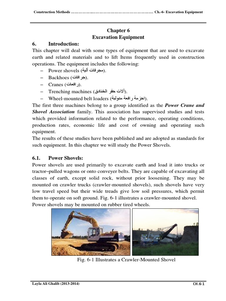 Excavating Equipment Power Shovels | PDF | Coal Mining | Volume