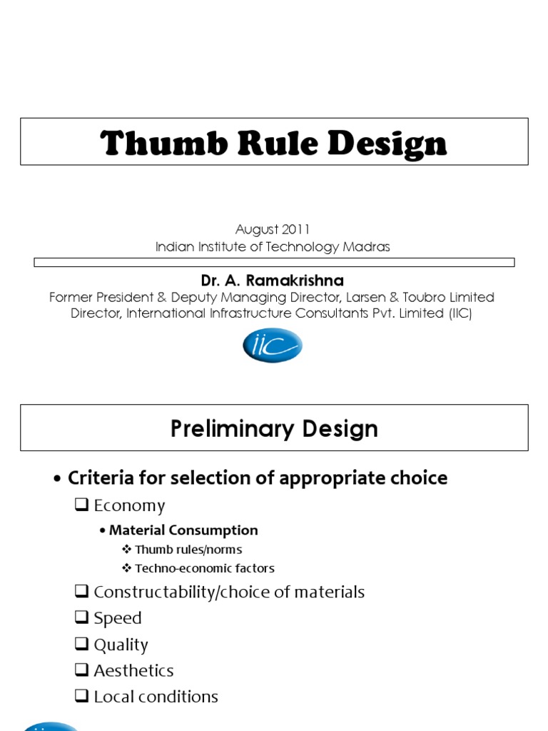 Thumb Rule Design | PDF | Truss | Column