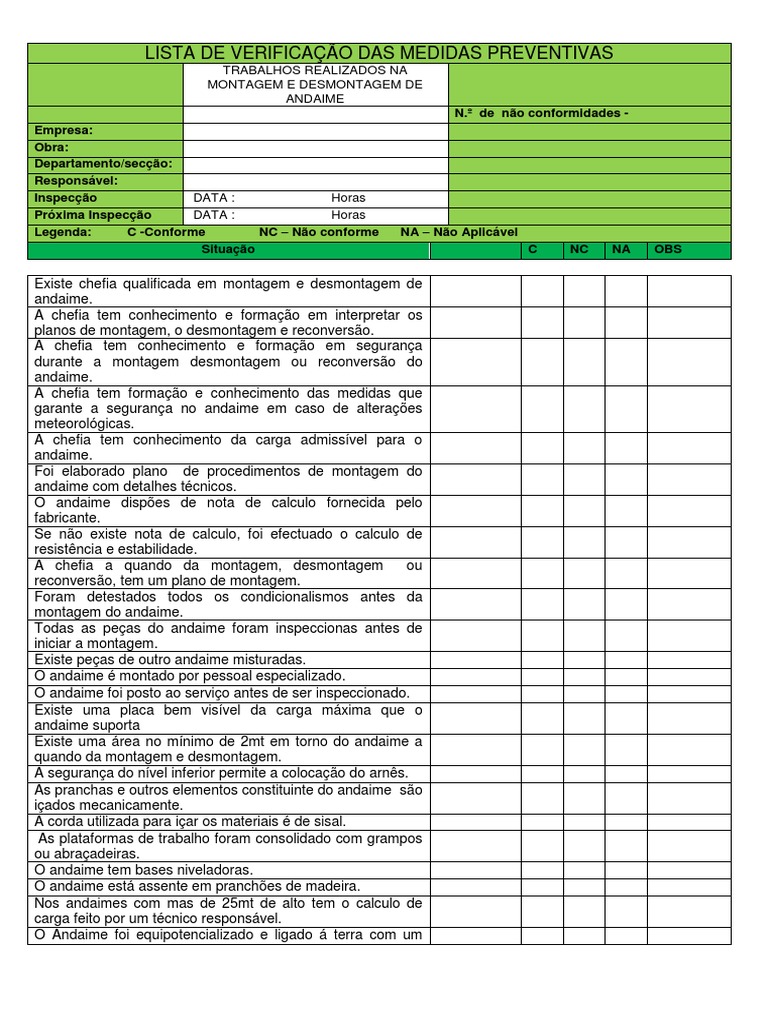 check-list procedimento de segurança montagem e desmontagem..pdf ...