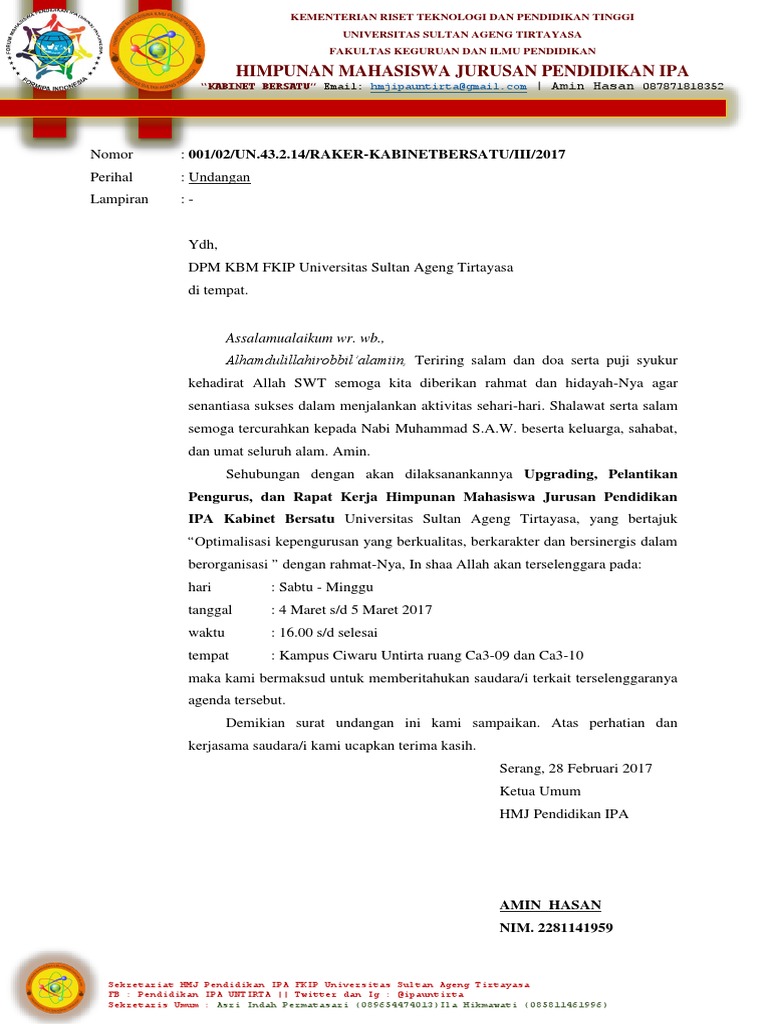 Undangan Ormawa | PDF