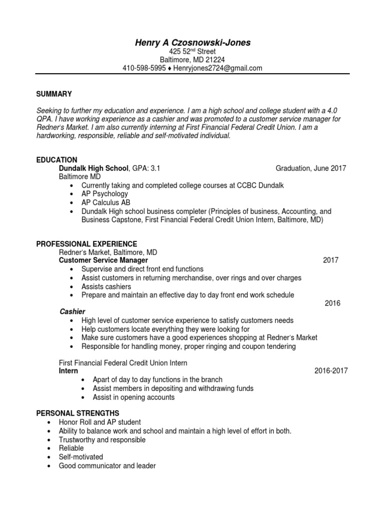 Resume 3 2 School | PDF