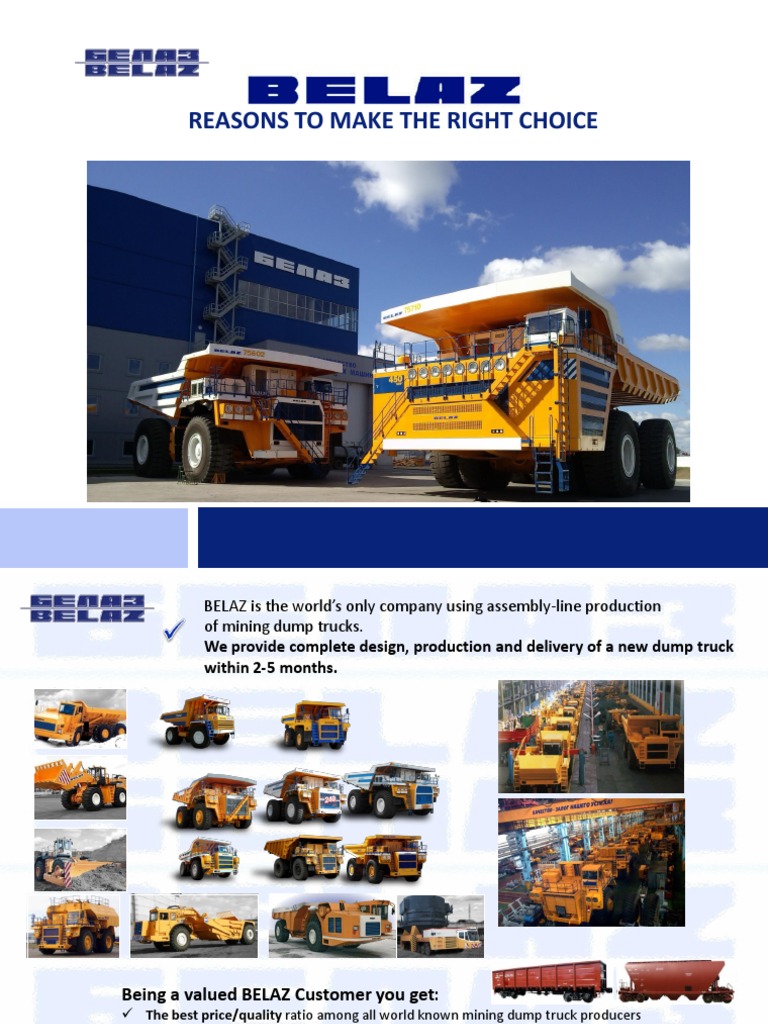 BELAZ Presentation Advantages (En) | PDF | Truck | Engines