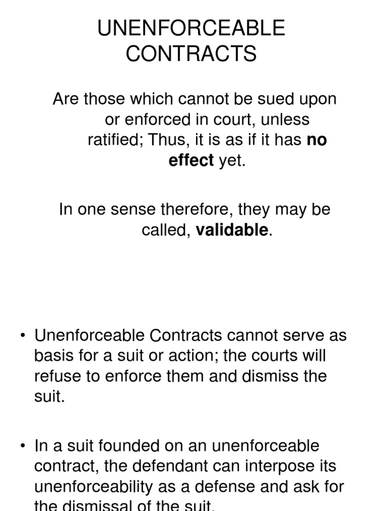 Unenforceable Contracts Report | Ratification | Common Law