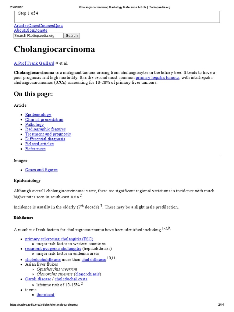 Cholangiocarcinoma - Radiology Reference Article - Radiopaedia | PDF ...