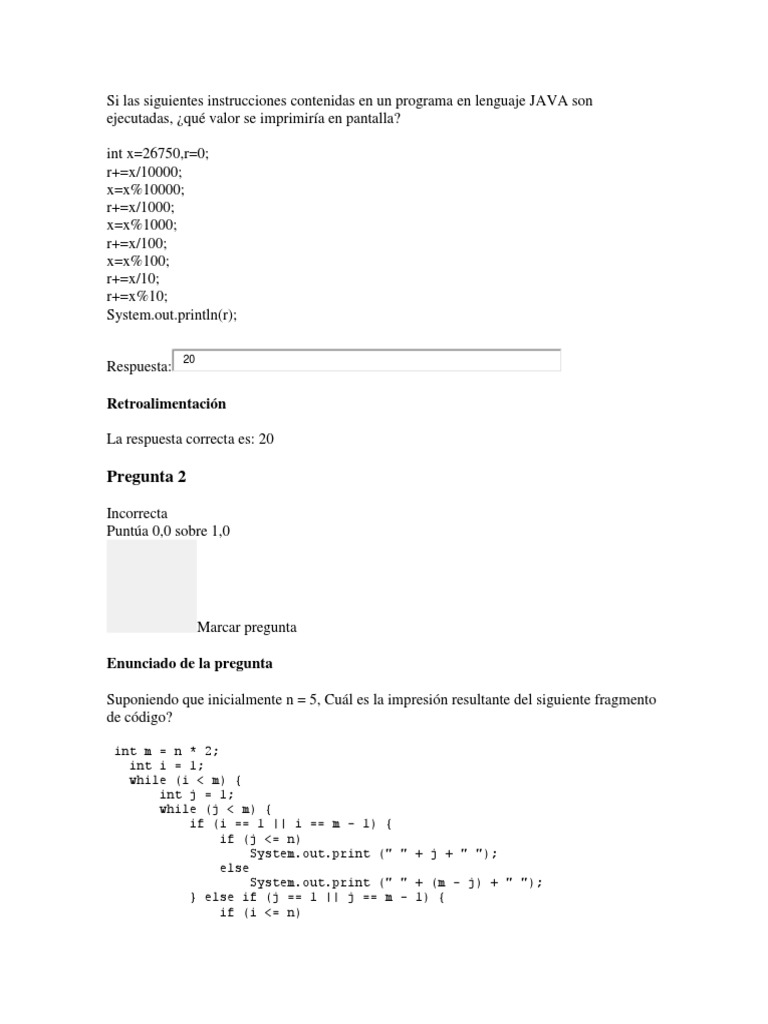 Quiz 2 Programacion Computadores Resuelto | PDF | Java (lenguaje de programación) | Ingeniería ...