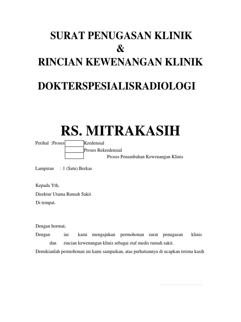 SPK RKK Dokter Sp. Radiologi | PDF