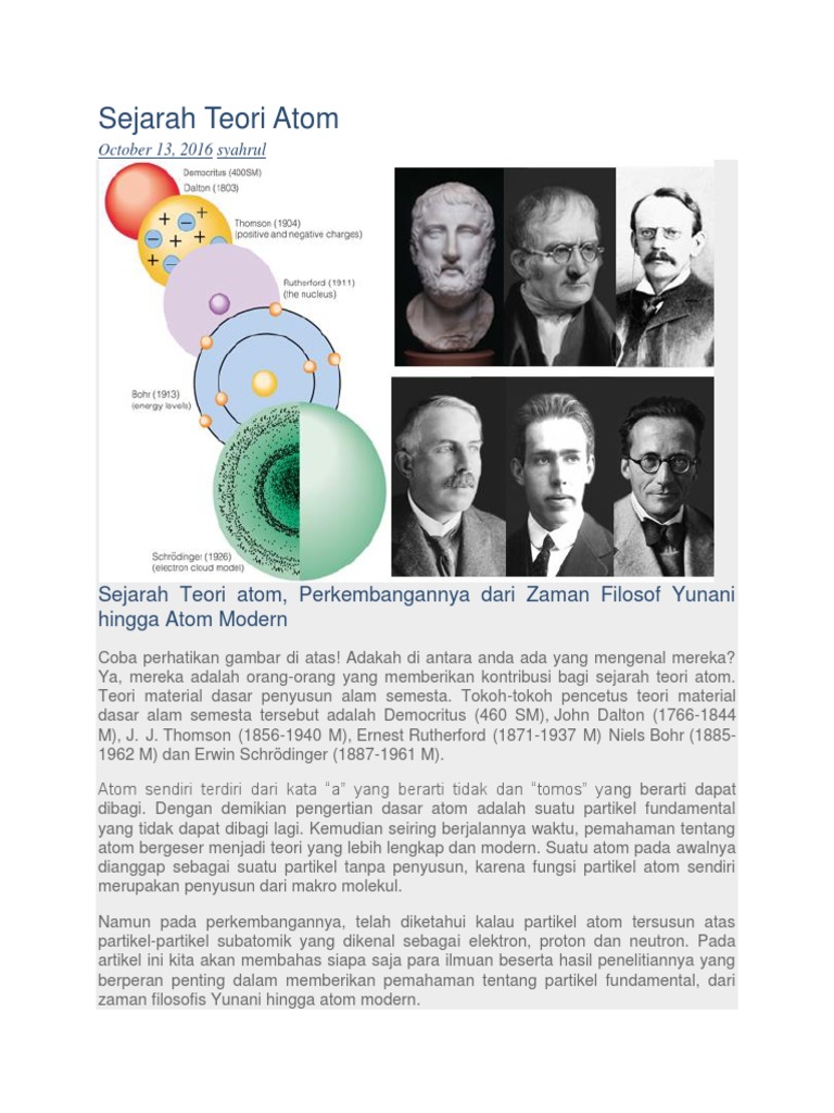 Sejarah Teori Atom | PDF