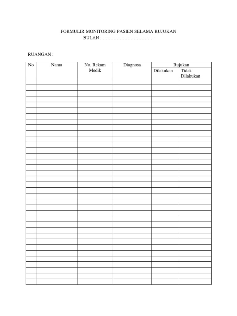 Formulir Monitoring Pasien Selama Rujukan | PDF