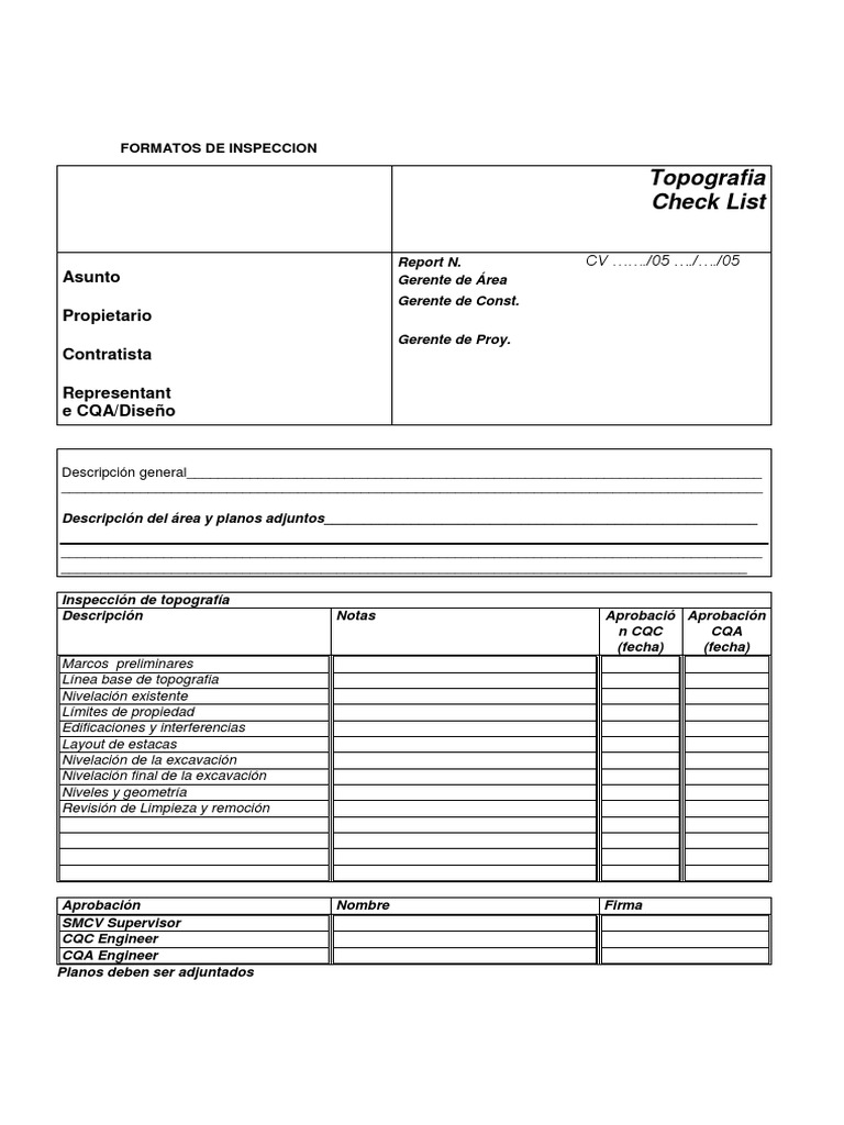 Formatos de Inspeccion | PDF | Hormigón | Cemento