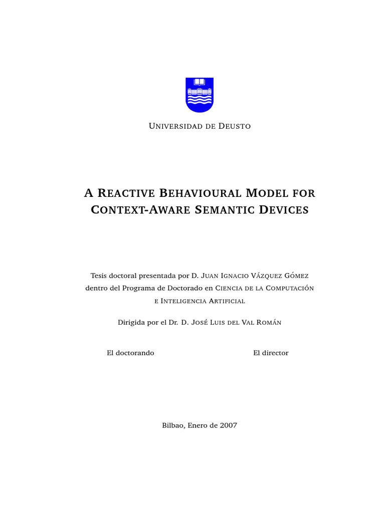 A Reactive Behavioural Model For Context-Aware Semantic Devices | PDF | Semantic Web | World ...