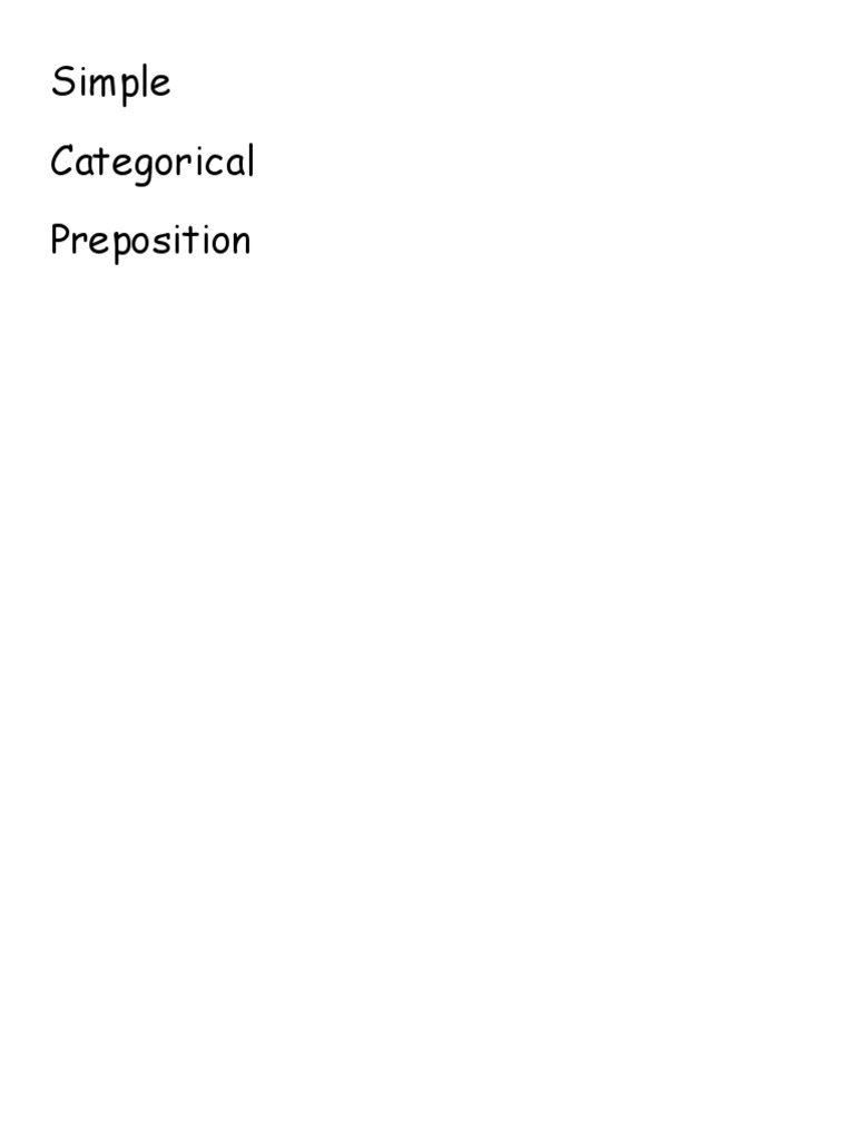 Simple Categorical Preposition | Download Free PDF | Logical ...