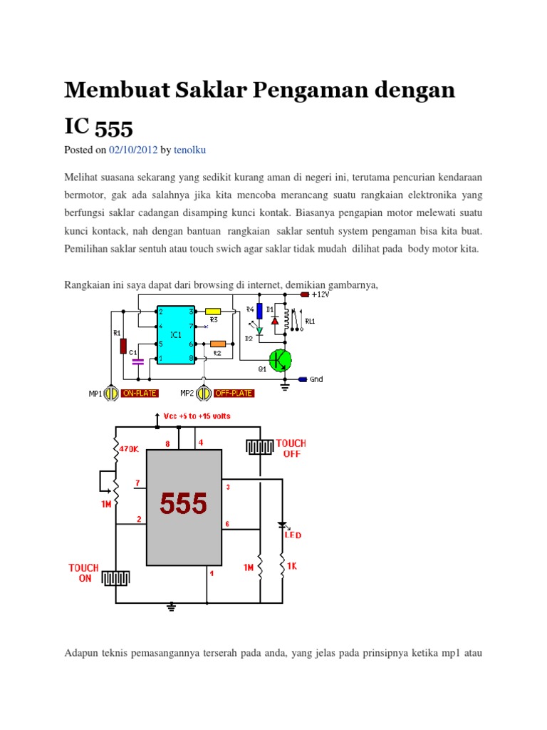 Membuat Saklar Pengaman Dengan IC555 | PDF