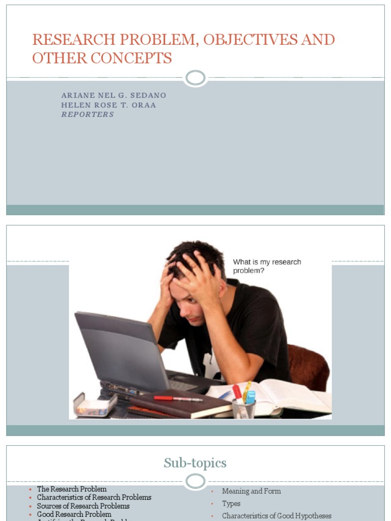 Research Problem, Objectives and | PDF | Hypothesis | Dependent And ...