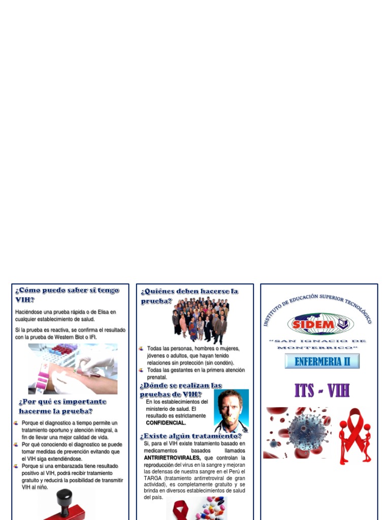 VIH TRIPTICO Modificar | PDF | VIH | Especialidades Medicas