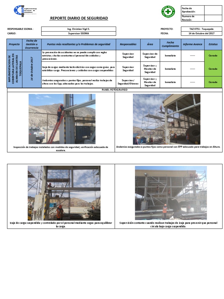 Modelo de reporte diario | Ingeniería | Ciencia | Prueba gratuita de 30 ...