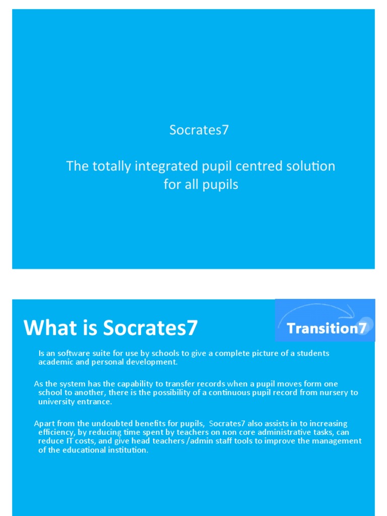 Socrates7 The Totally Integrated Pupil Centred Solution For All Pupils ...