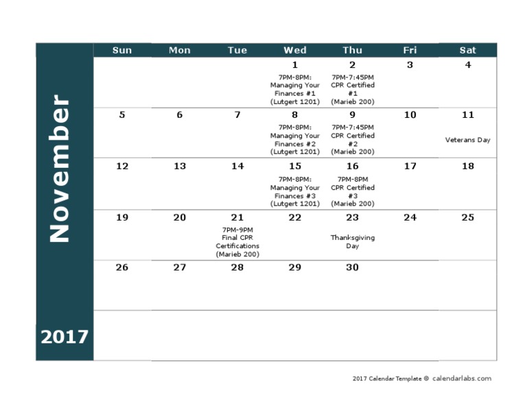 Expertise in Practical Knowledge November Calendar | PDF