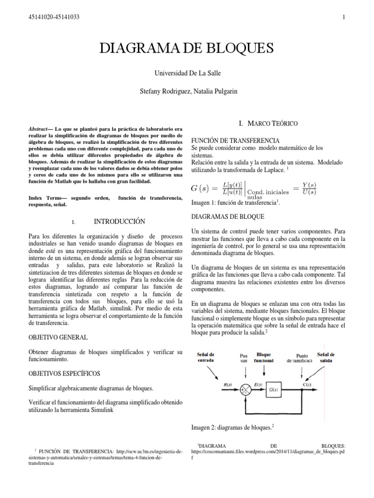 Diagramas de Bloques | PDF | Función (Matemáticas) | Sistema de control