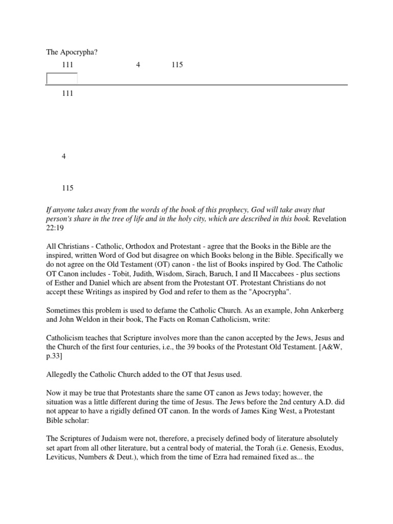 The Apocrypha | PDF | Septuagint | Bible