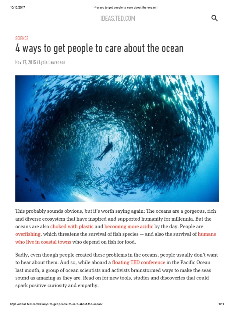 4 Ways To Get People To Care About The Ocean | PDF | Overfishing ...