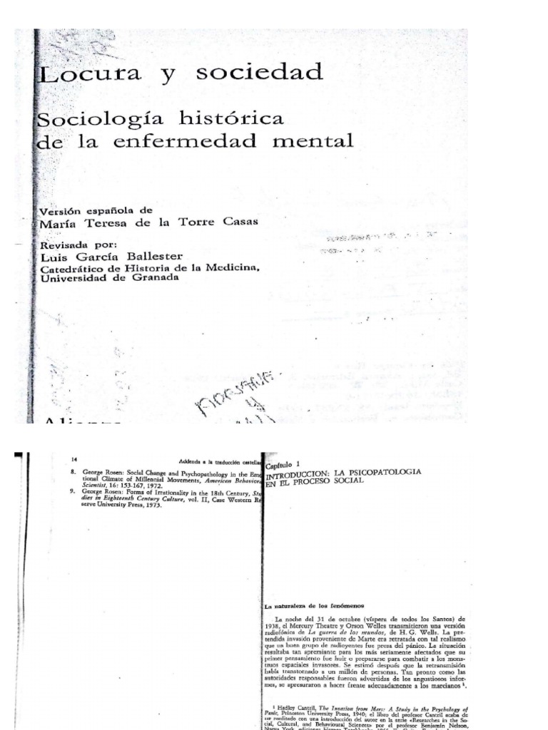 George Rosen Introducción Psicopatología Proceso Social | PDF
