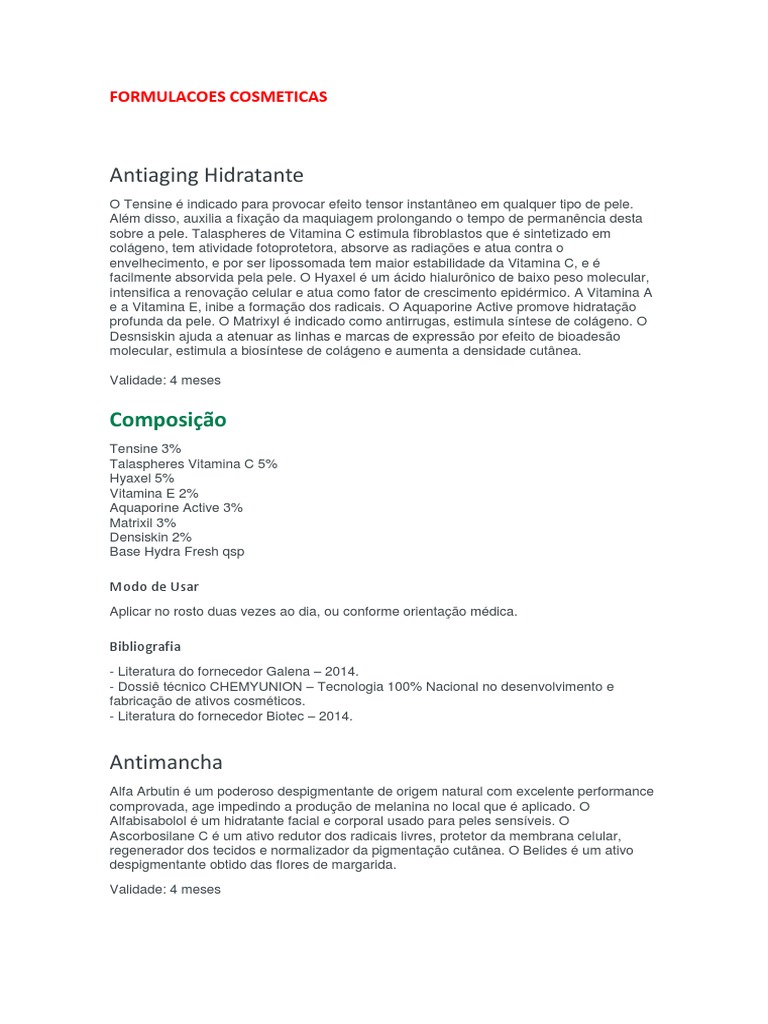 Formulacoes Cosmeticas | Download grátis PDF | Pele | Psoríase