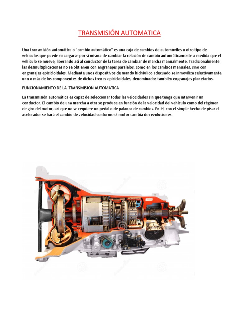 TRANSMISIÓN AUTOMATICA | PDF | Transmisión automática | Transmisión (Mecánica)