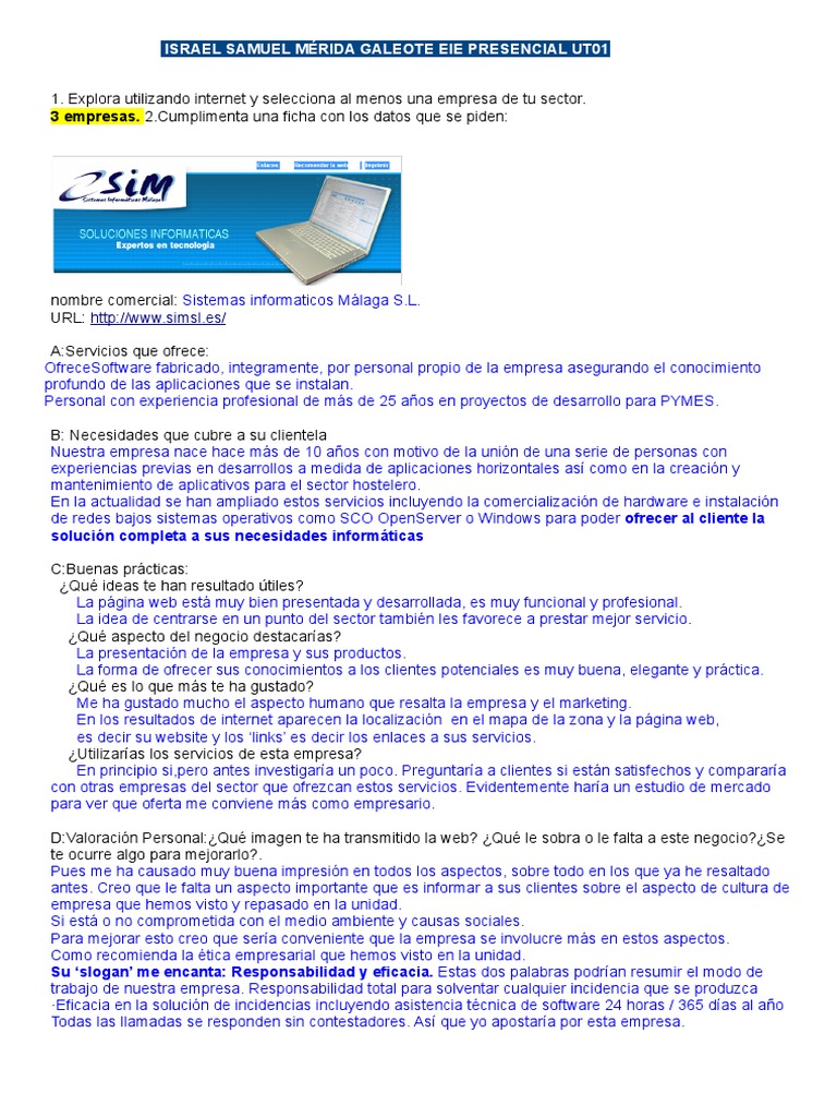 Tarea EIE Ut01 | PDF | Cliente | Internet