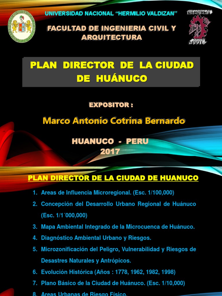 Plan Director de Huánuco 2017 | PDF | Transporte | Ciencia y Tecnología