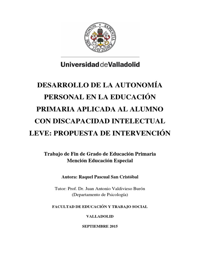 Autonomia | PDF | Discapacidad intelectual | Educación especial