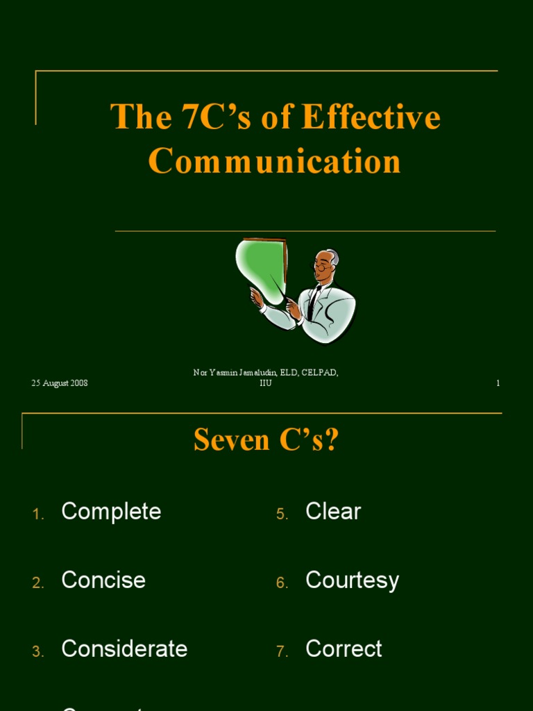 The 7C's of Effective Communication | PDF | Verb | Subject (Grammar)