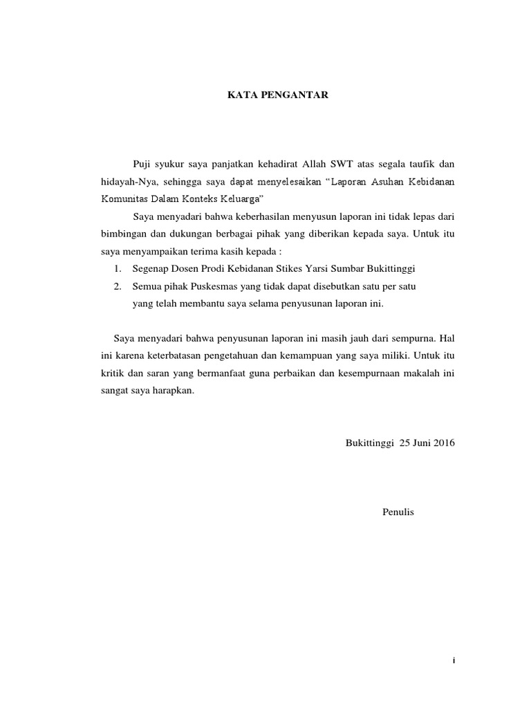 Kata Pengantar KK Binaan | PDF