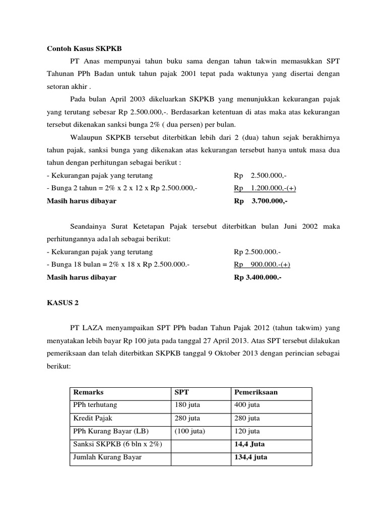 Contoh Kasus SKPKB | PDF