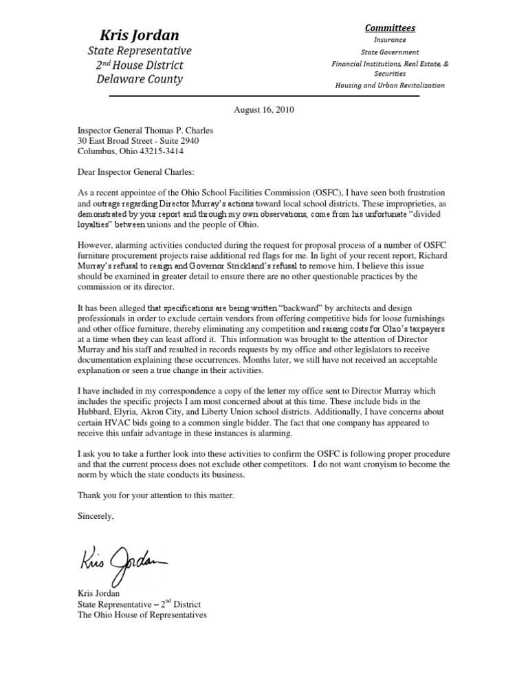 Rep. Jordan Letter To Inspector General | PDF | Government