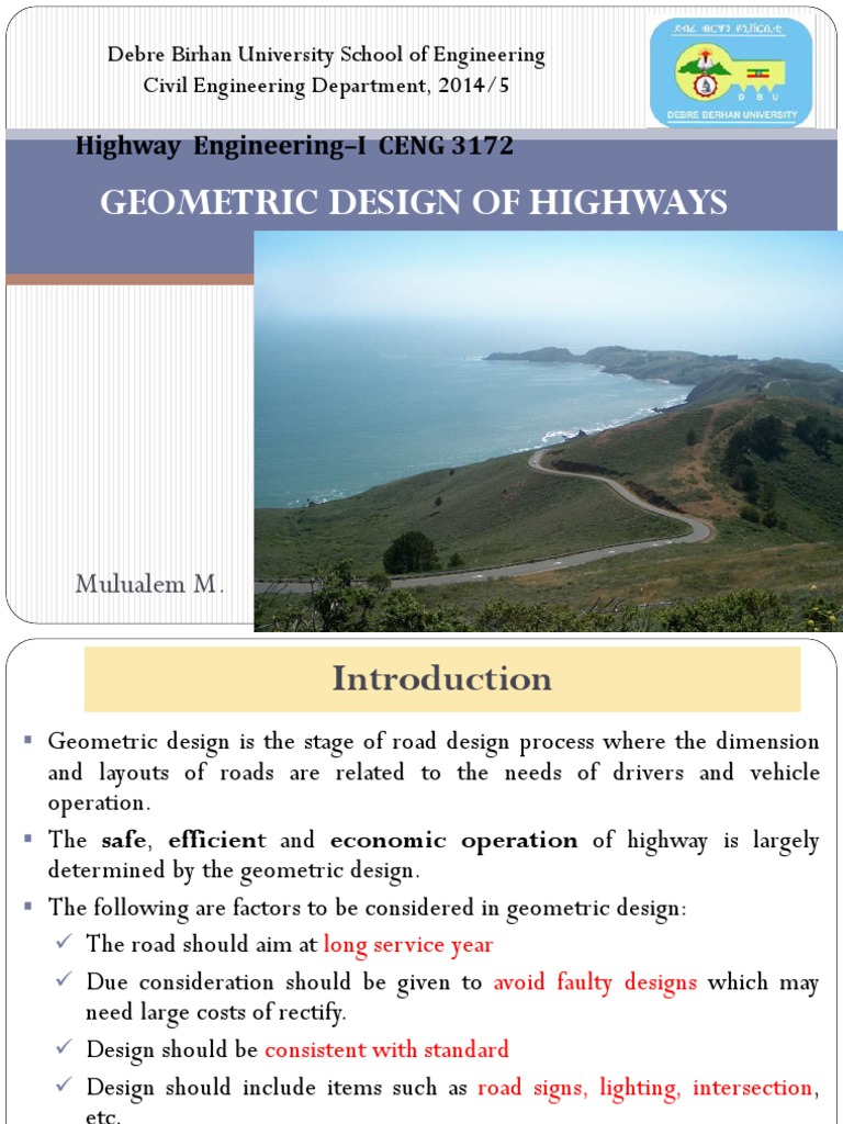 Ch-3 Geometric Design of Highways | Download Free PDF | Lane | Traffic