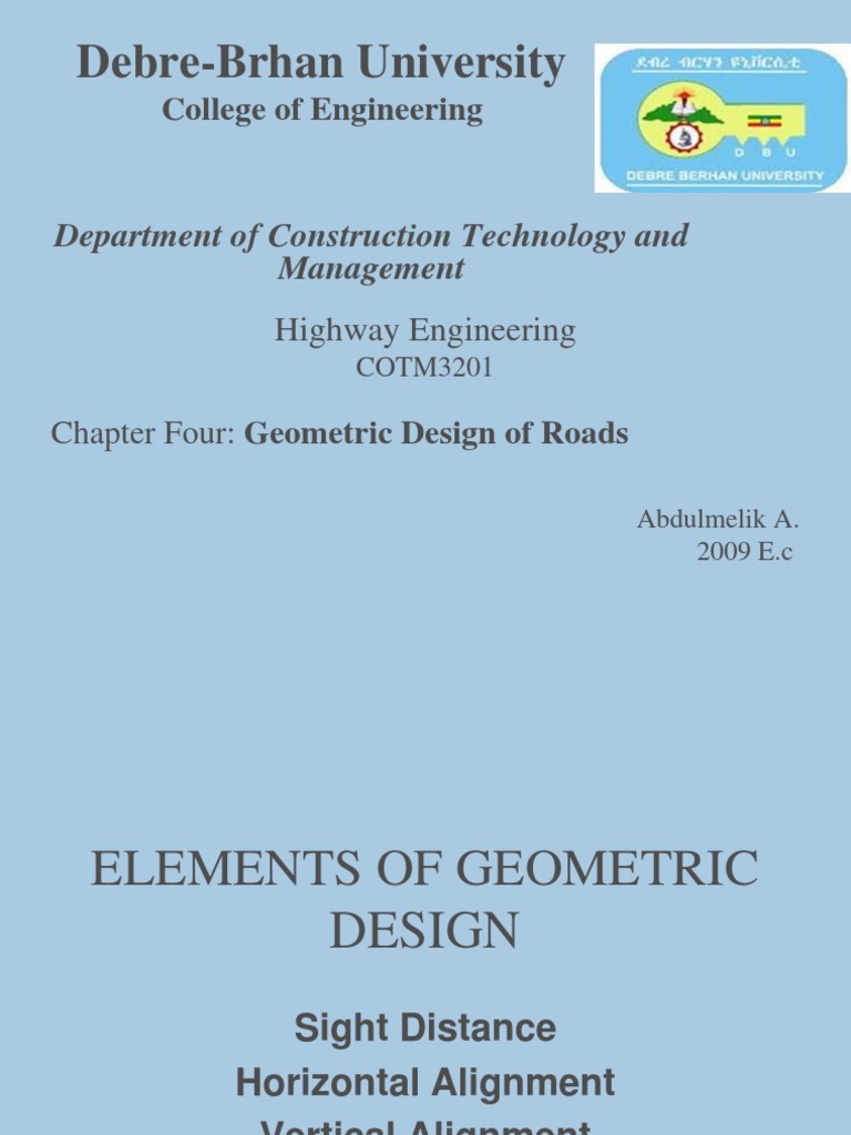 Chapter 4-Geometric Design | PDF | Transport | Geometry