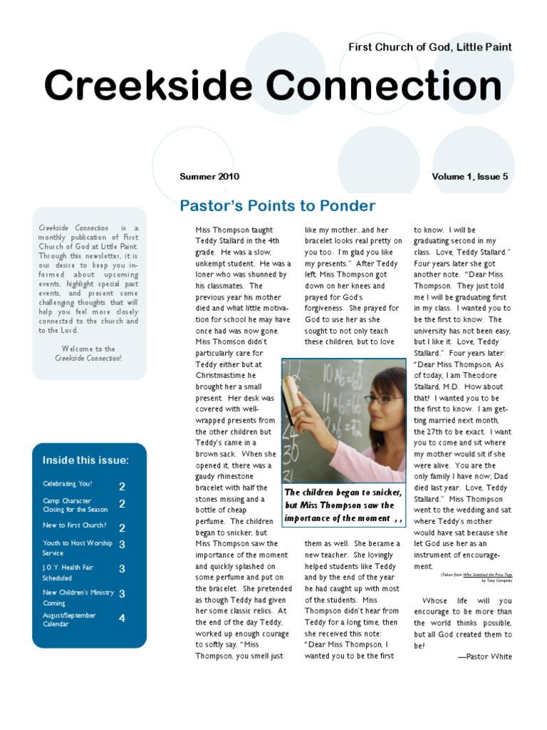 Creekside Connection: Pastor's Points To Ponder | PDF