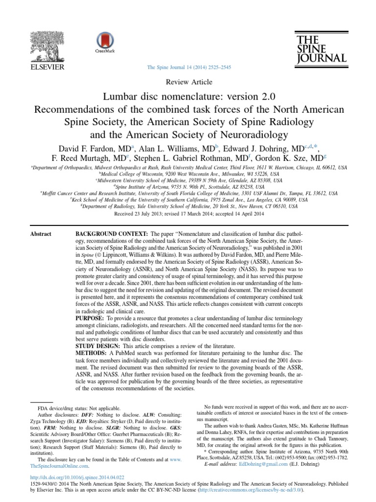 Lumbar Disc Nomenclature 2.0 | PDF | Vertebral Column | Medical Diagnosis