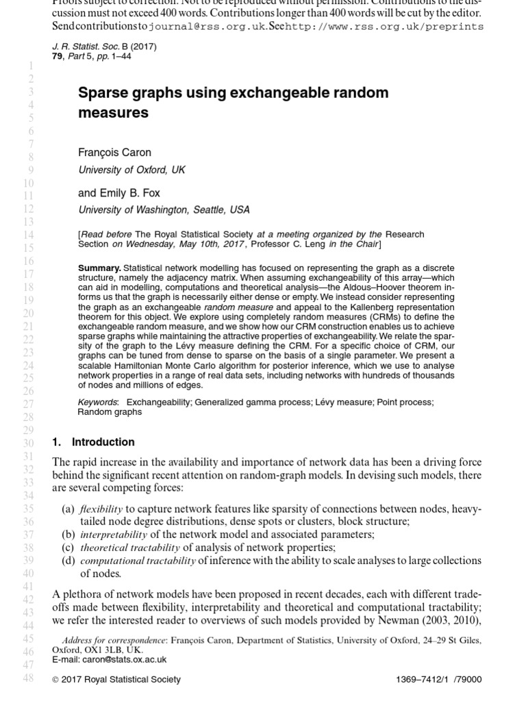 Sparse Graphs Using Exchangeable Random Measures: University of Oxford ...
