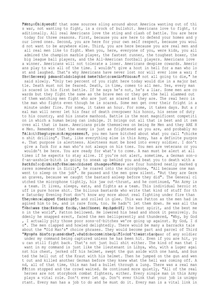Patton's Speech | PDF | George S. Patton | Military