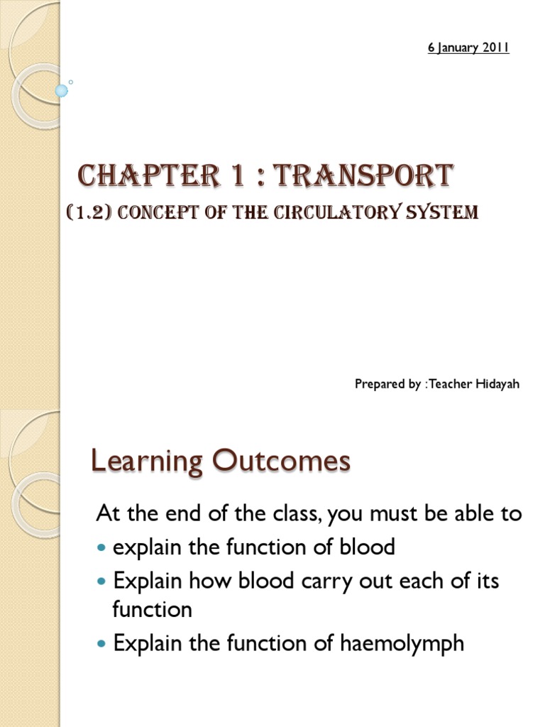 1.2 Concept of Circulation System (Part II) | PDF | Blood | Circulatory ...