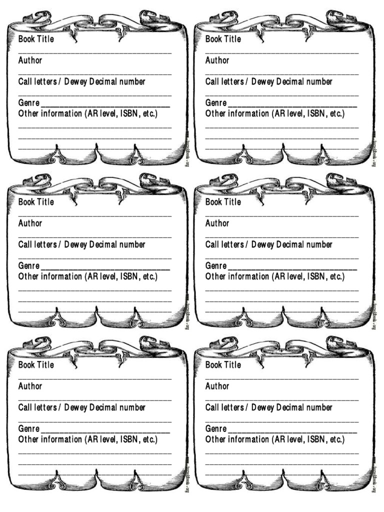 Dewey Decimal Scavenger Hunt Cards, Genre | PDF