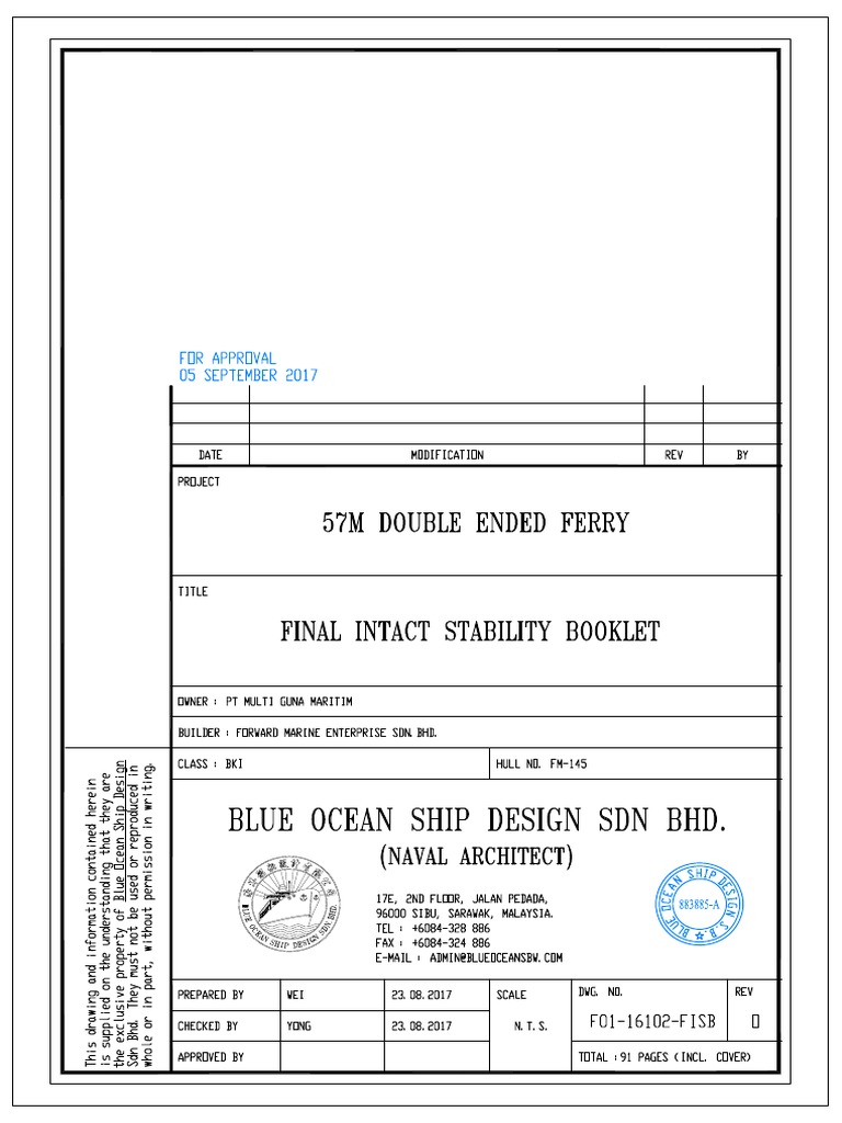 1601020254760_Final Intact Stability Booklet | Ships | Tonnage