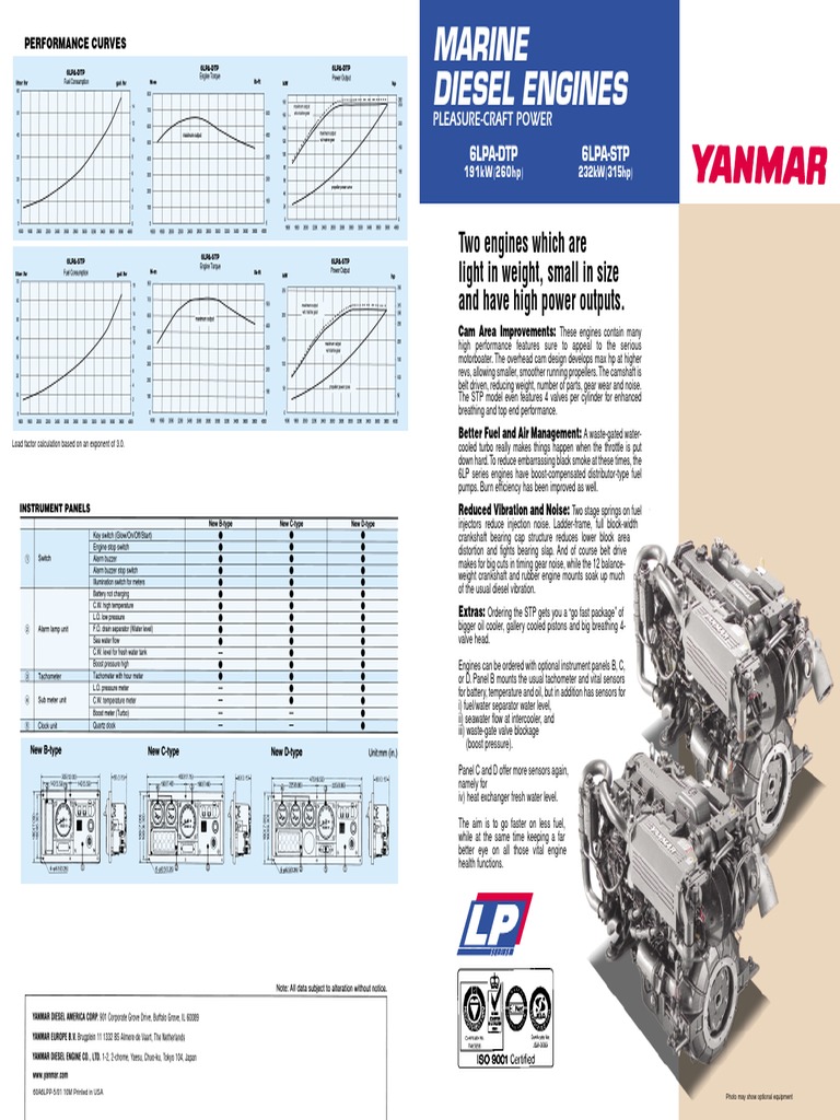 Yanmar 6LPA | PDF | Diesel Engine | Engines
