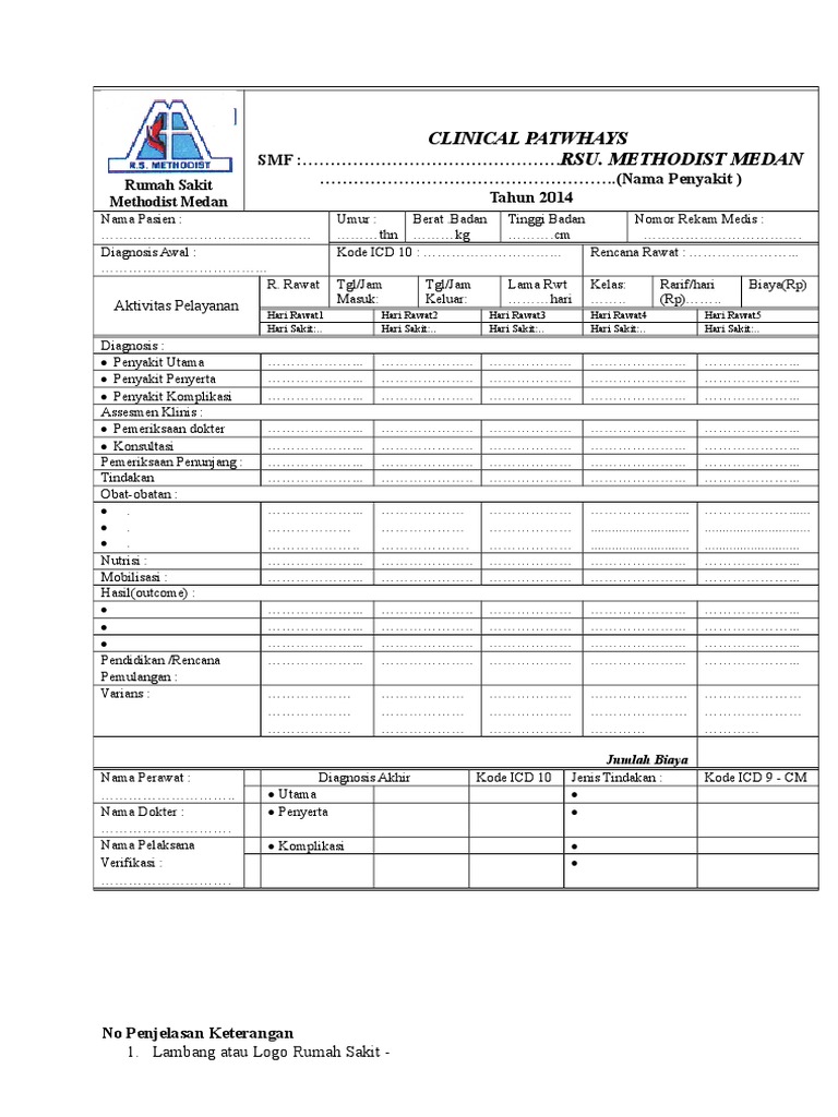 Pmkp.1 Formulir Clinical Pathways Rsu Umum | PDF