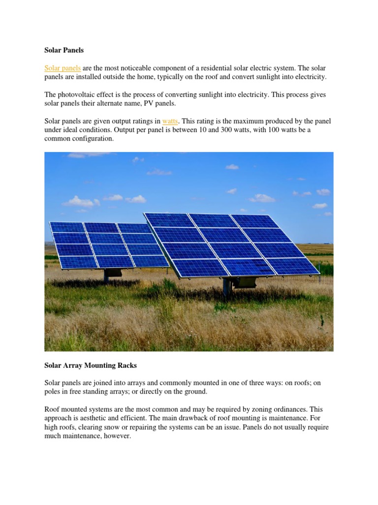Solar Panels | PDF | Photovoltaic System | Solar Panel